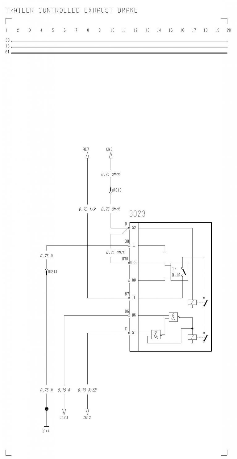 Volvo F12, F16 – wiring diagram – trailer controlled exhaust brake ...