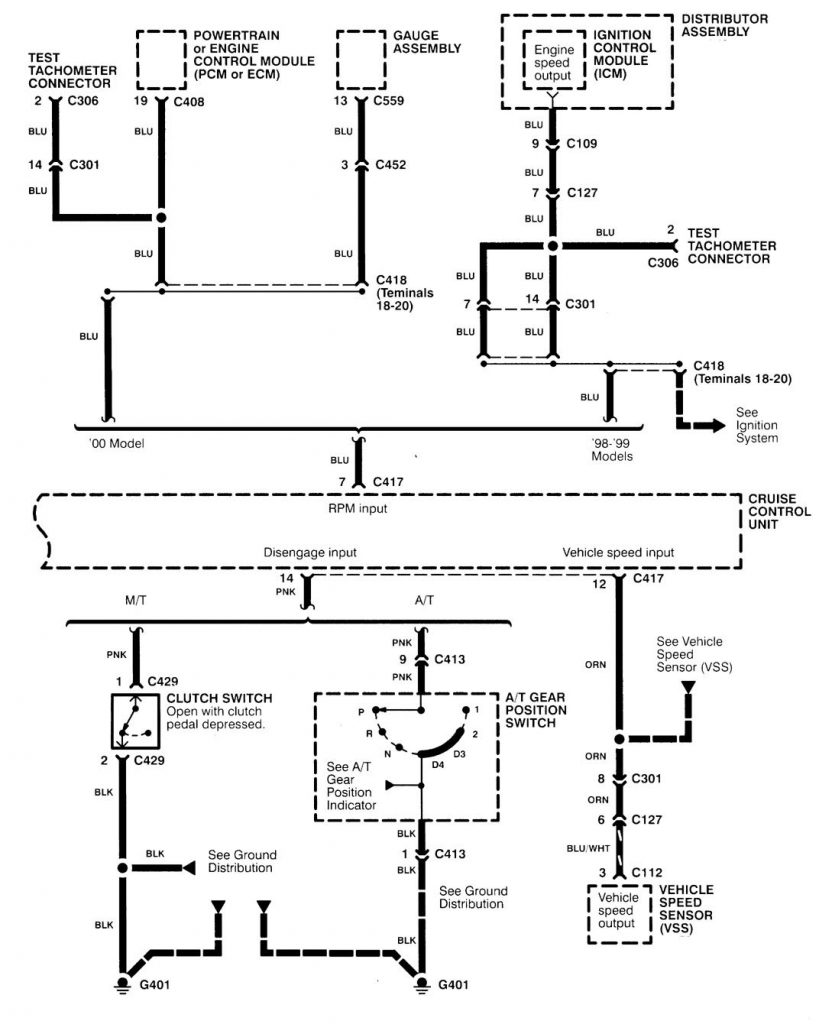 Acura Integra (1998 – 2001) – wiring diagrams – speed control ...