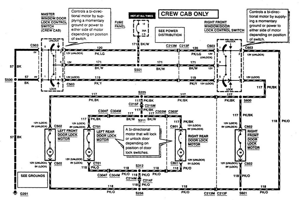 Ford F53 (1997) – wiring diagrams – power locks - Carknowledge.info